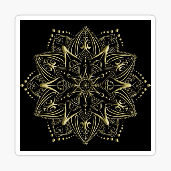 "Gold Mandala 5" Sticker for Sale by annalisaamato | Redbubble