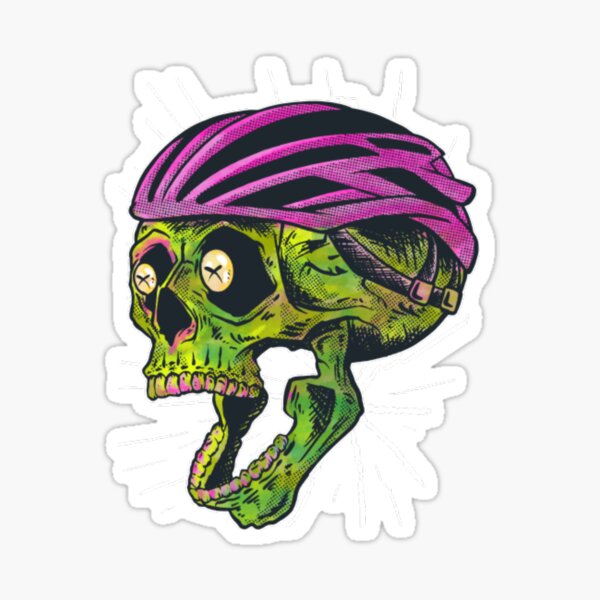 "Funny Zombie In Bicycle Helmet" Sticker for Sale by YoungSweeney ...