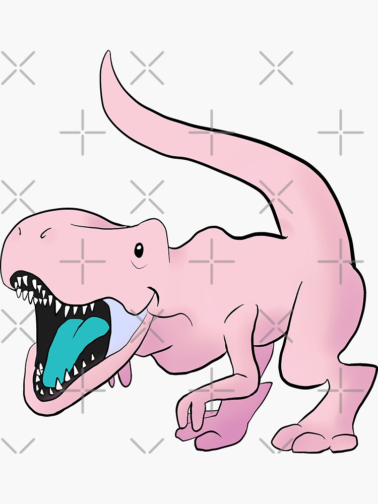 "cute pink T Rex queen - adorable" Sticker for Sale by Atleta-Cali ...