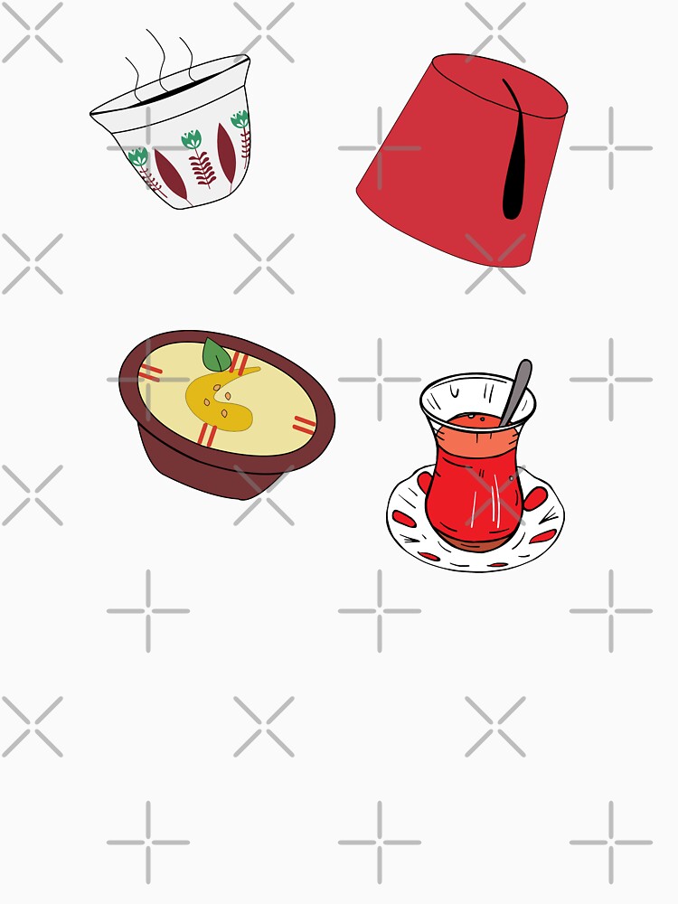 "Arabic Food Stickers Pack Arabic coffee, tarboosh hat, hummus, Arabic ...