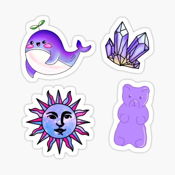 "Purple theme sticker pack " Sticker for Sale by peachyshop6 | Redbubble