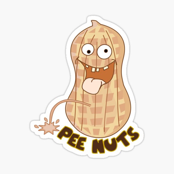 "Pee Nuts" Sticker by BooPooBeeDooArt | Redbubble