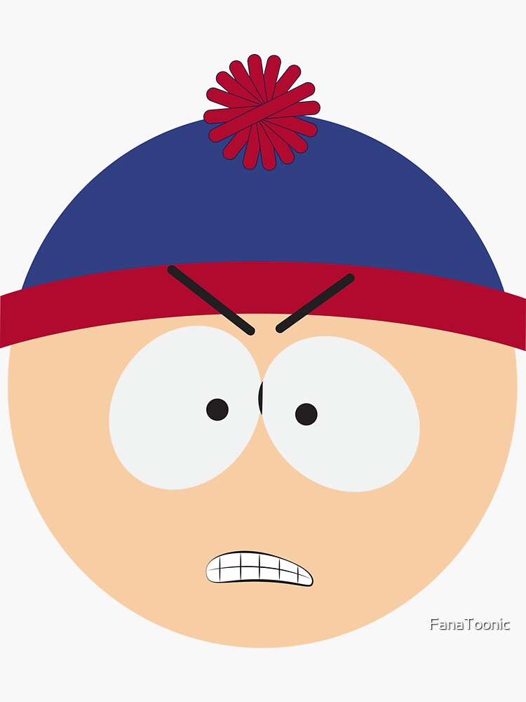 "South Park Stan Marsh Angry Face" Sticker by FanaToonic | Redbubble