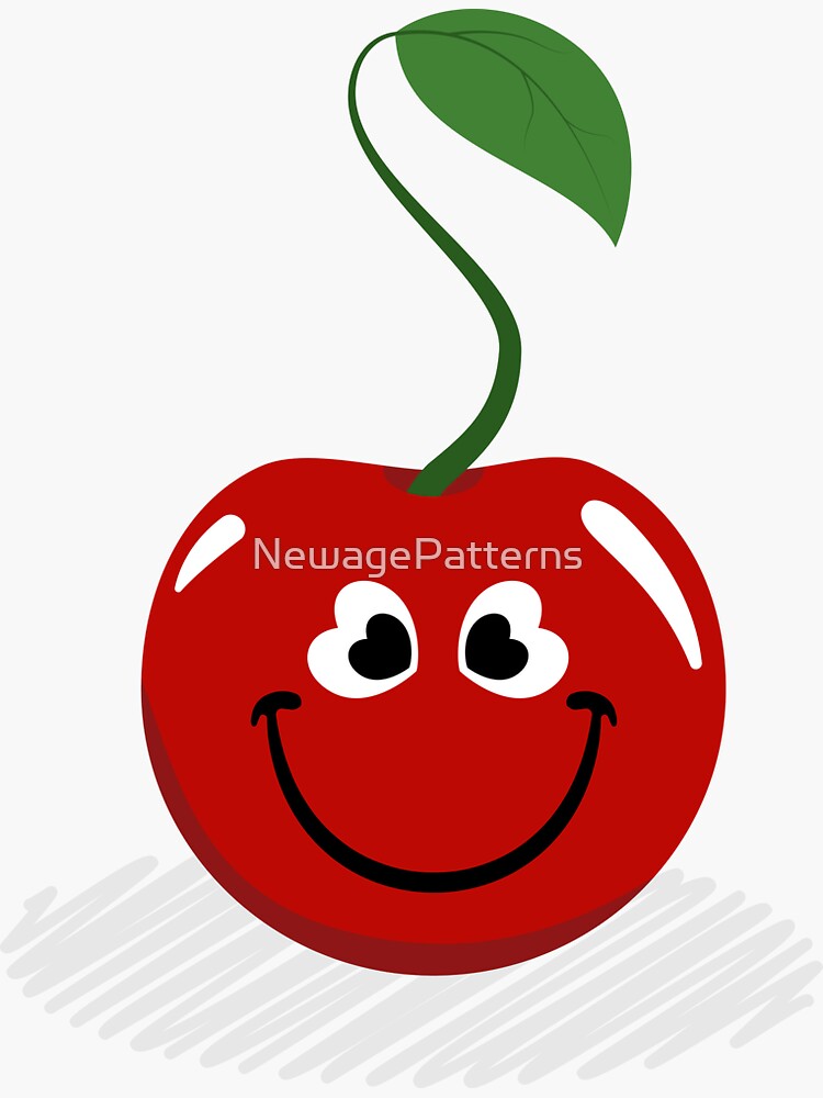 "Smiling Cherry" Sticker for Sale by NewagePatterns | Redbubble