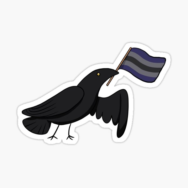 "Pride Corvids 2 - Voidgender" Sticker by draweththeraven | Redbubble