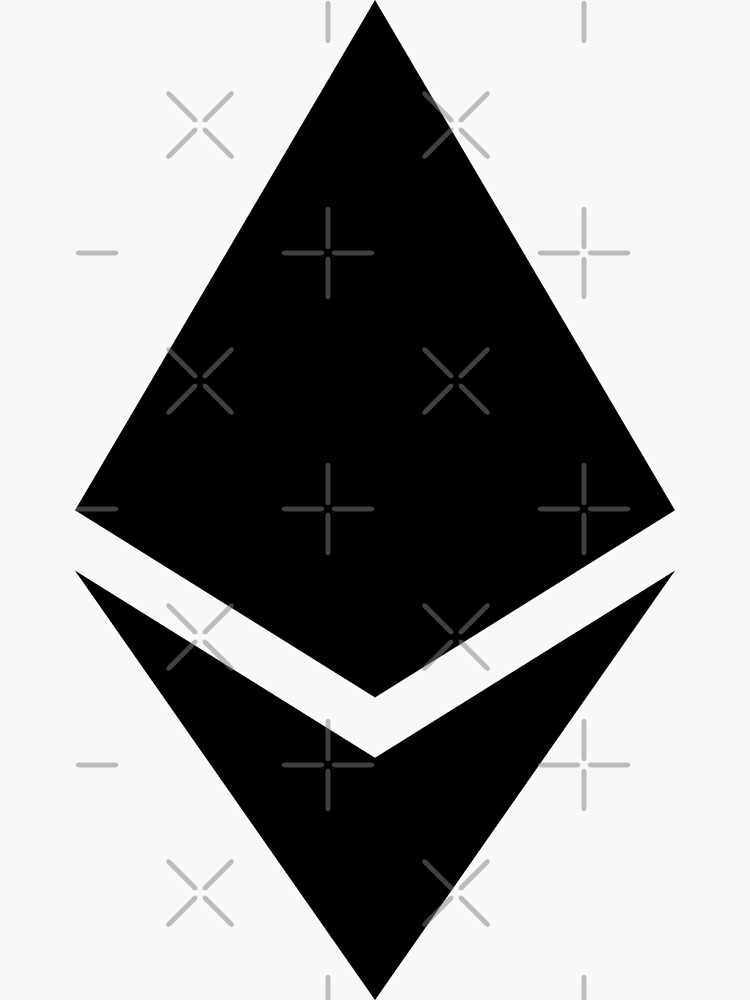 "2D Black Ethereum Black Logo" Sticker for Sale by Unworldly | Redbubble