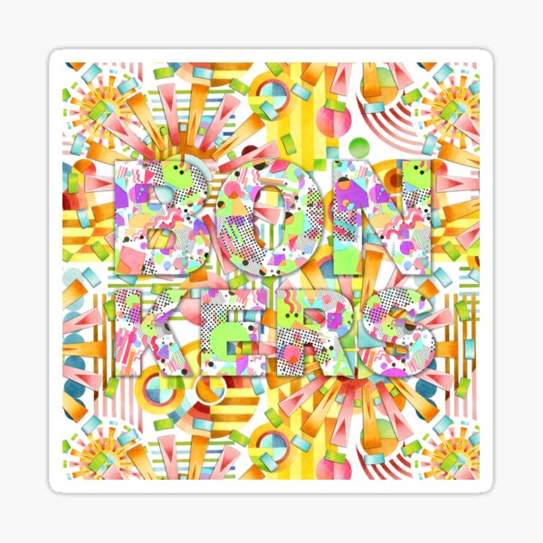 "BONKERS! Geometric" Sticker by PatriciaSheaArt | Redbubble