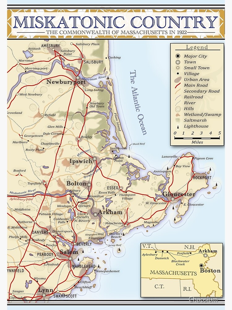 "Miskatonic Country Map" Poster for Sale by Chaosium | Redbubble