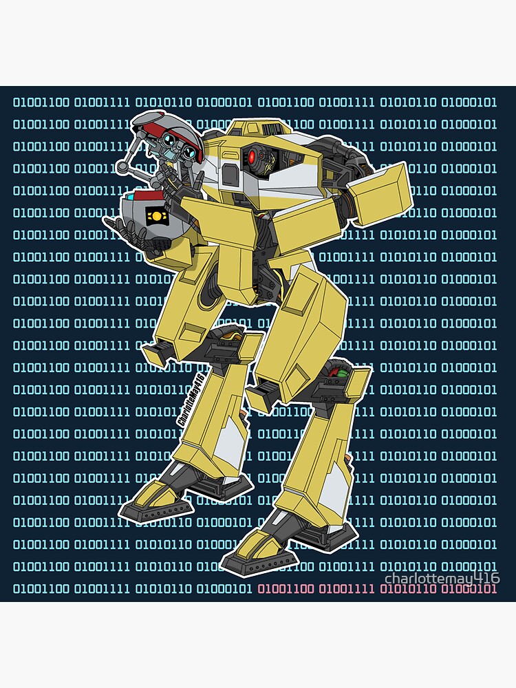 "Gortys x Loader Bot (Love in Binary)" Sticker by 416Lottie | Redbubble