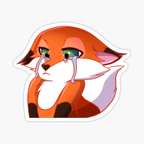 "Crying Emote" Sticker for Sale by Foxxy-Stuff | Redbubble