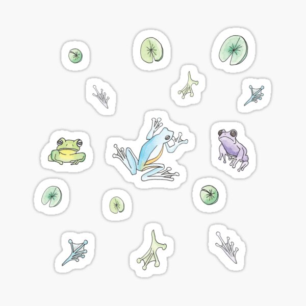 "Cute and colourful frogs sticker pack" Sticker by GillianCross | Redbubble