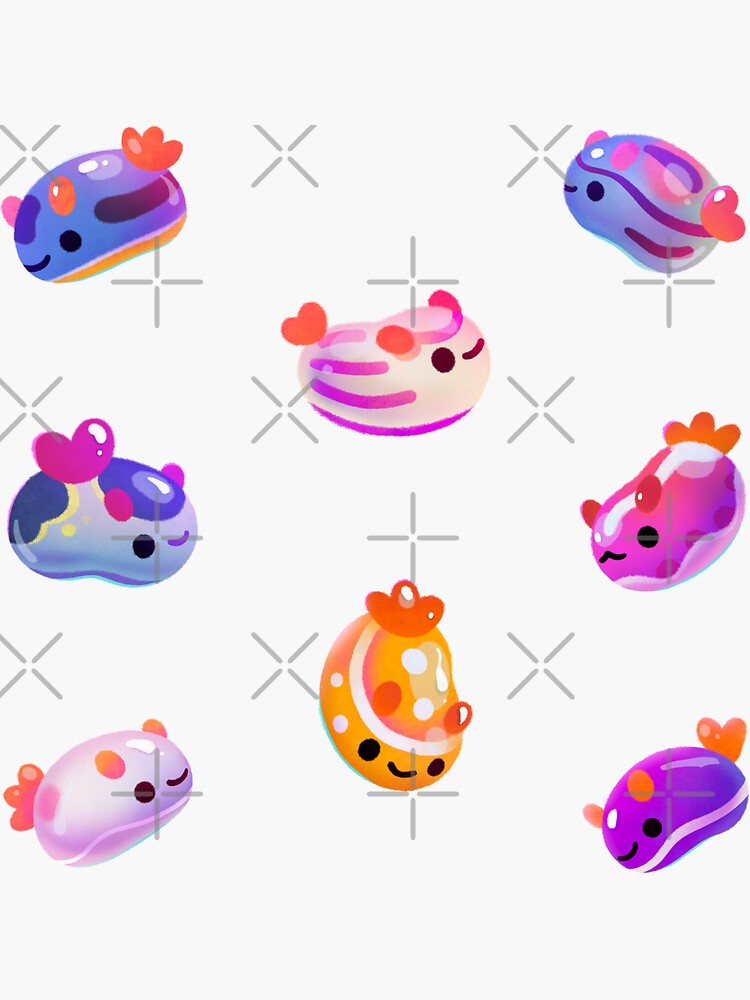 "Jelly bean sea slug - dark" Sticker for Sale by pikaole | Redbubble