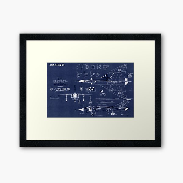 "Avro CF-105 Arrow Mk.1 Blueprint " Framed Art Print for Sale by ...