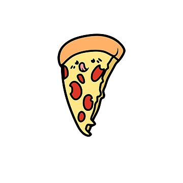 "Cute Kawaii Yummy Pizza Slice Face" Sticker for Sale by Kawaii ...