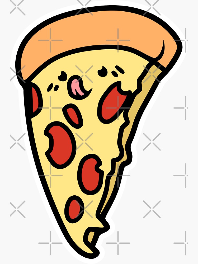 "Cute Kawaii Yummy Pizza Slice Face" Sticker for Sale by Kawaii ...