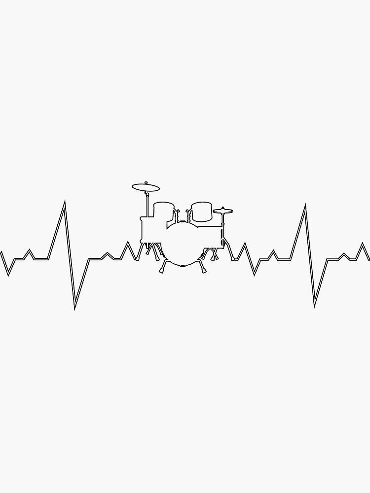 "Drummer Heart Beats" Sticker by Trendingdesign2 | Redbubble