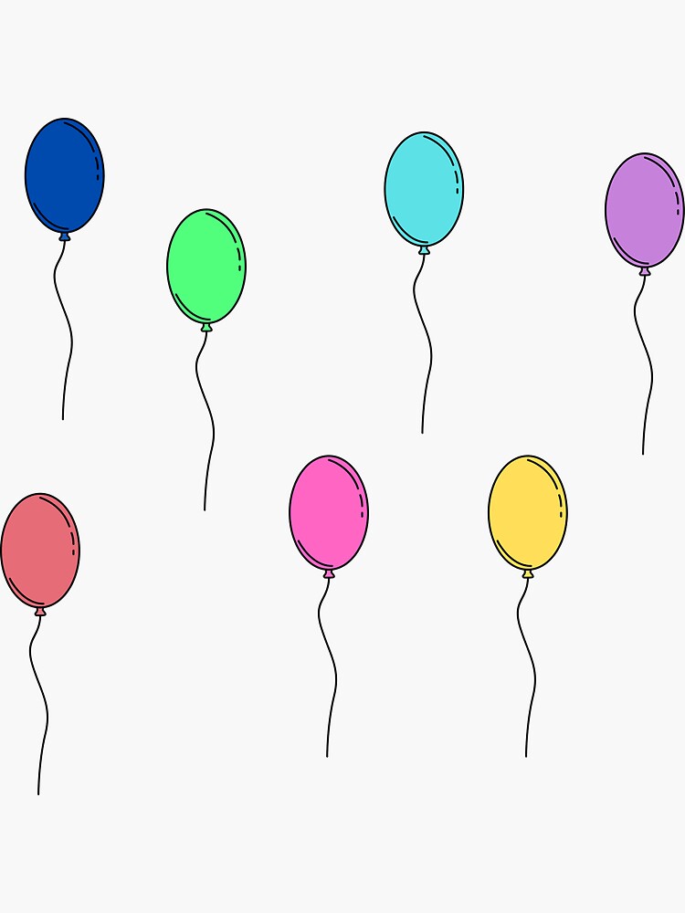 "Multicolored Balloon Sticker Pack" Sticker by CloudyTuna | Redbubble