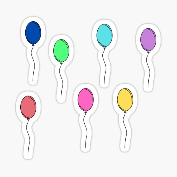 "Multicolored Balloon Sticker Pack" Sticker by CloudyTuna | Redbubble