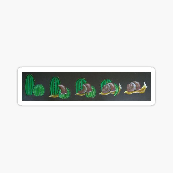 "cactus to snail transformation" Sticker for Sale by CharlotteG-Art ...
