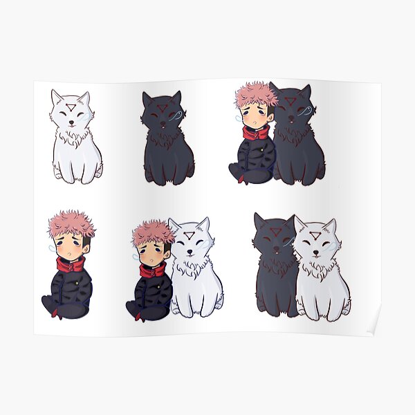"Jujutsu Kaisen - Yuji & Divine Dogs" Poster by Iljira | Redbubble