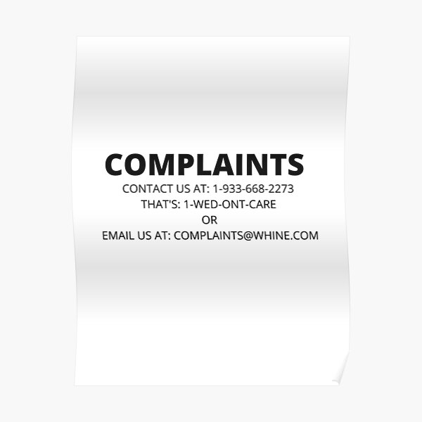 "Complaint's Department" Poster for Sale by Nightside-x | Redbubble