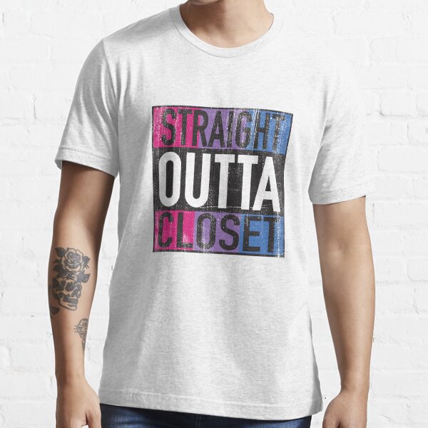 "Straight Outta Closet Bisexual Flag LGBTQ" T-shirt for Sale by ...