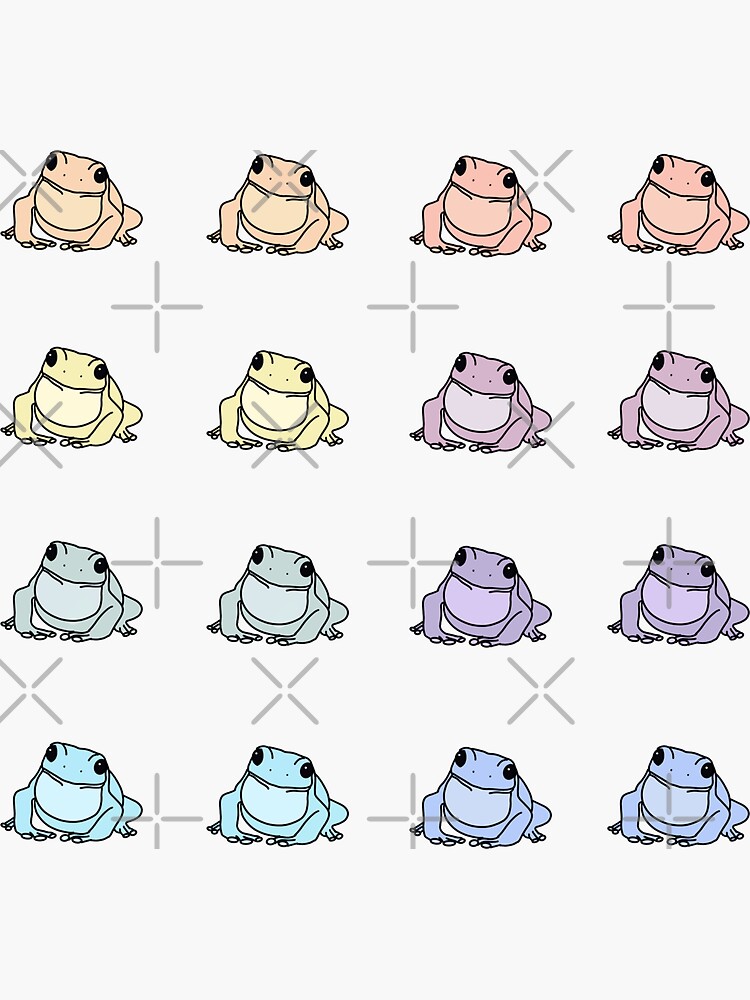 "Pastel Mini Rainbow Frogs Bundle" Sticker by JuneNostalgia | Redbubble