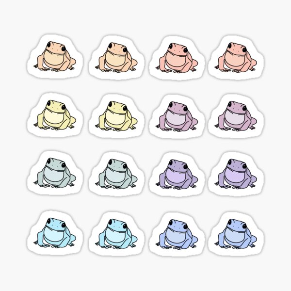"Pastel Mini Rainbow Frogs Bundle" Sticker by JuneNostalgia | Redbubble