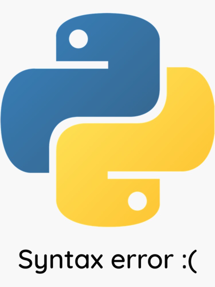 "Python syntax error | Python coding merch | Gift shirt" Sticker for ...