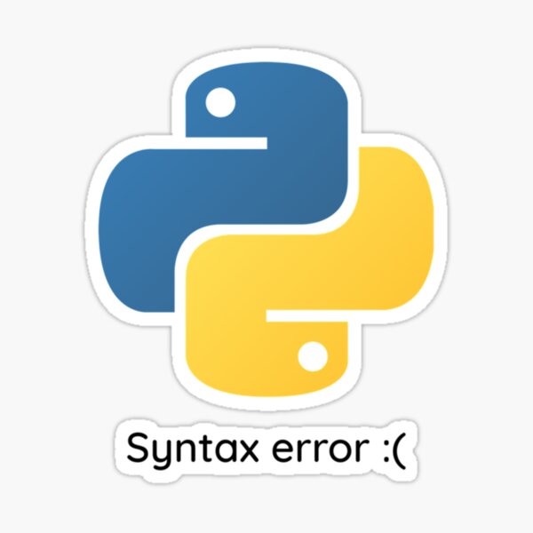 "Python syntax error | Python coding merch | Gift shirt" Sticker for ...