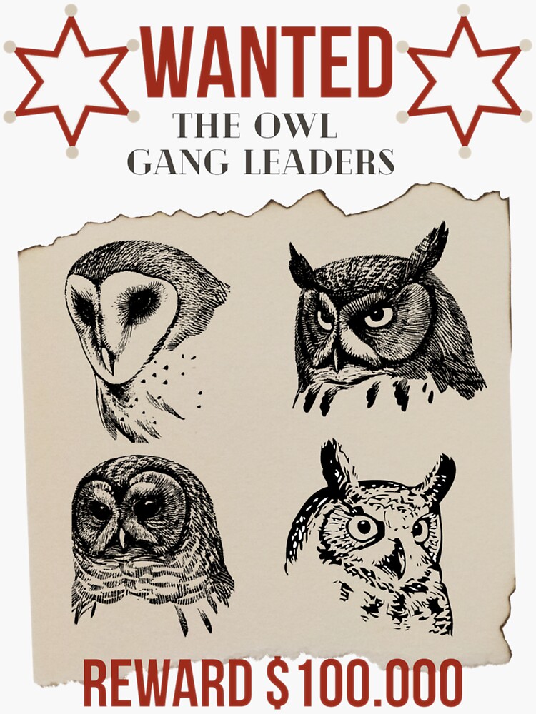 "The Owl Gang" Sticker by BlackBrigit | Redbubble
