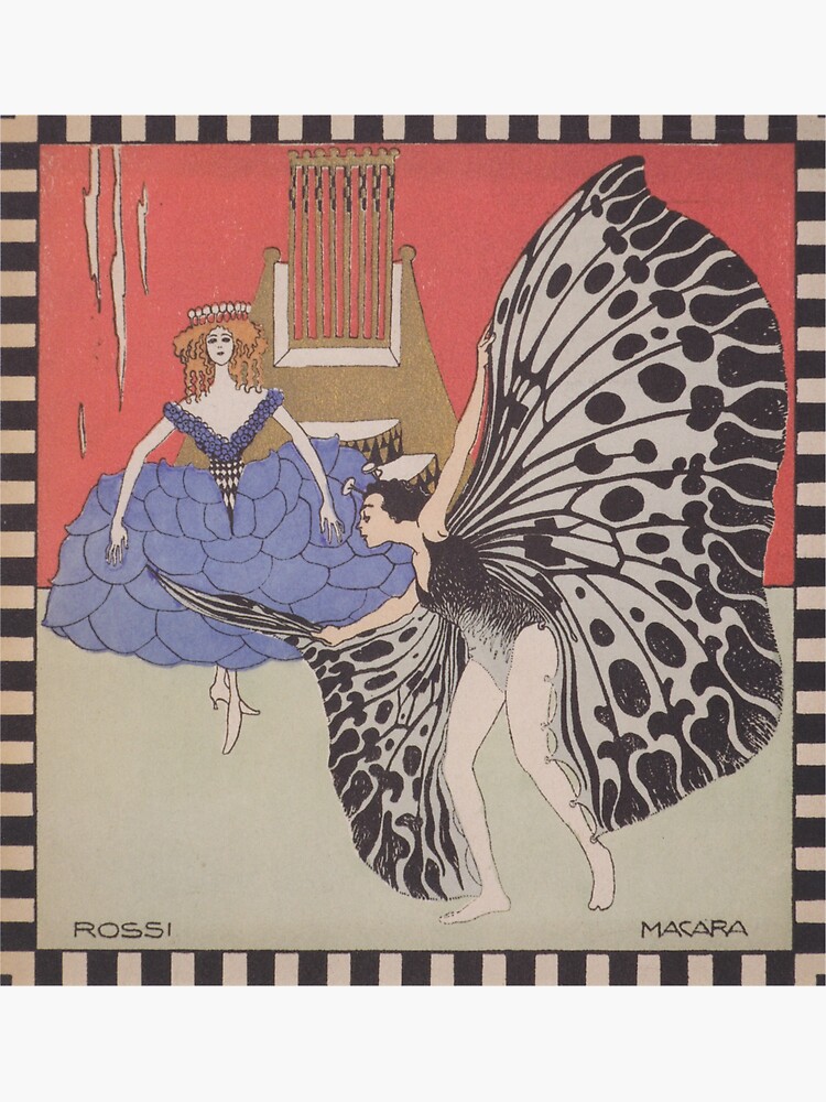 "The Dancers Rossi and Macara - Koloman Moser" Sticker for Sale by ...