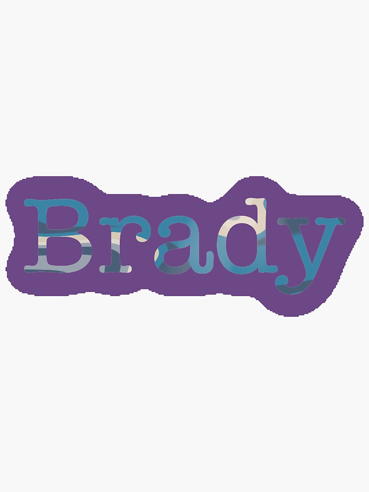 "Brady name logo" Sticker for Sale by carolinegray | Redbubble