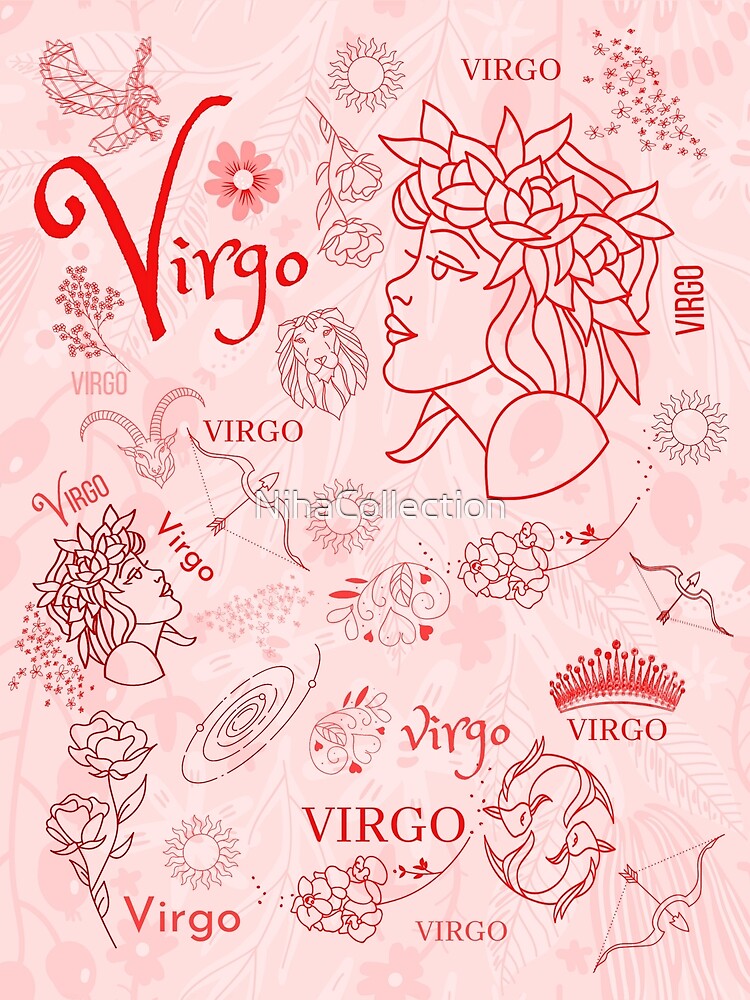 "Pink Virgo Zodiac Design Horoscope Design" Poster for Sale by ...
