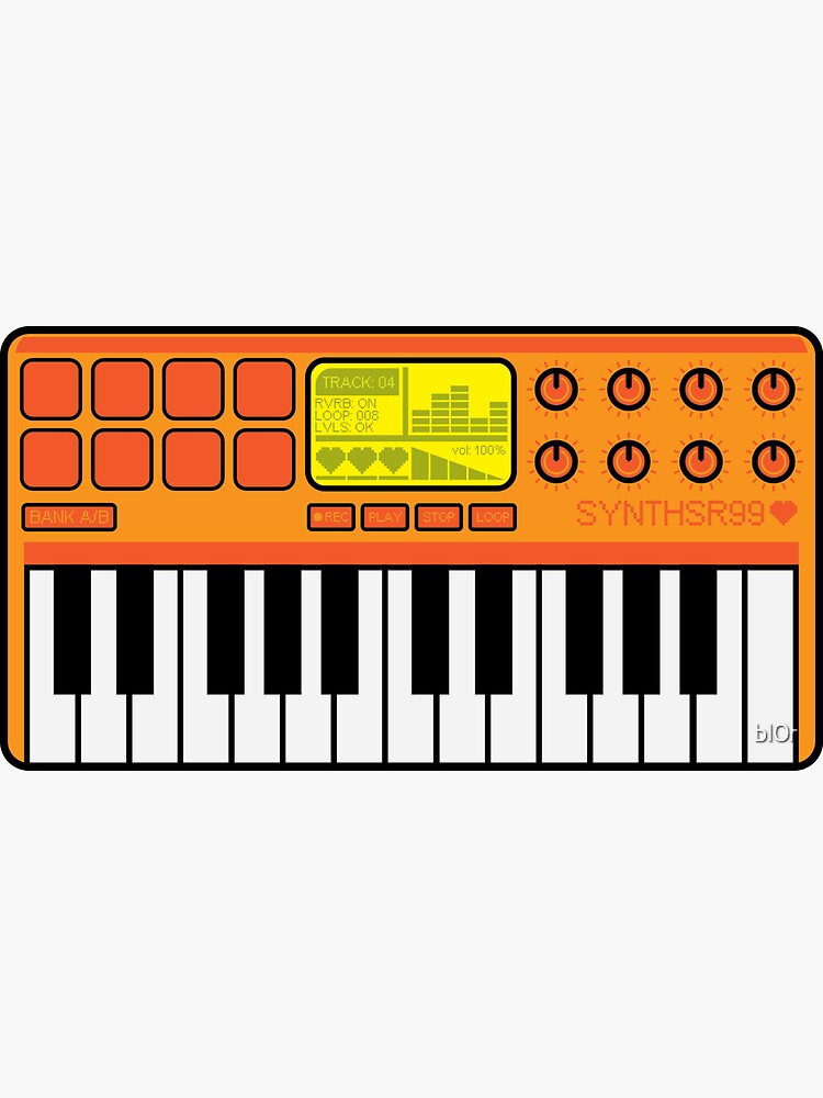 "Synth Midi Controller - Orange" Sticker for Sale by bl0r | Redbubble