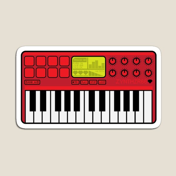 "Synth Midi Controller - Red06" Magnet for Sale by bl0r | Redbubble