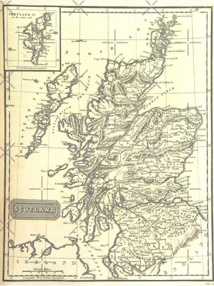"Vintage Map of Scotland 1814" Photographic Print by yourscotland ...