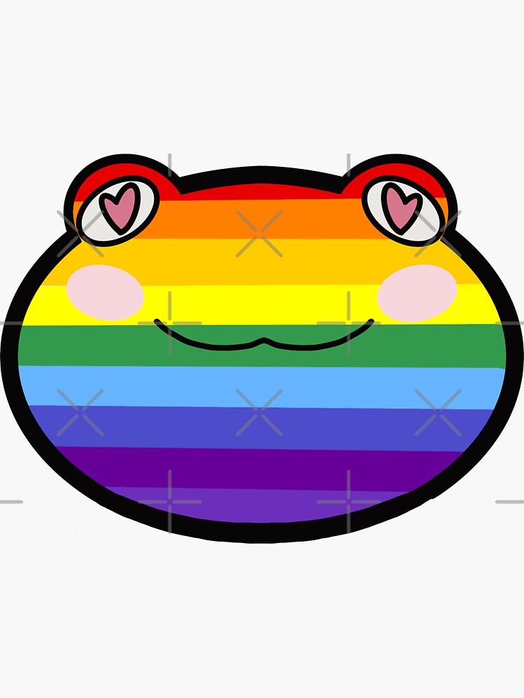 "Rainbow Frog Face Sticker" Sticker by AngerOwl | Redbubble