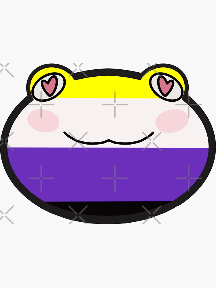"Non-Binary Frog Face Sticker" Sticker for Sale by AngerOwl | Redbubble