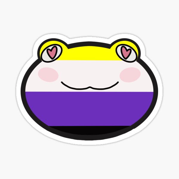 "Non-Binary Frog Face Sticker" Sticker for Sale by AngerOwl | Redbubble