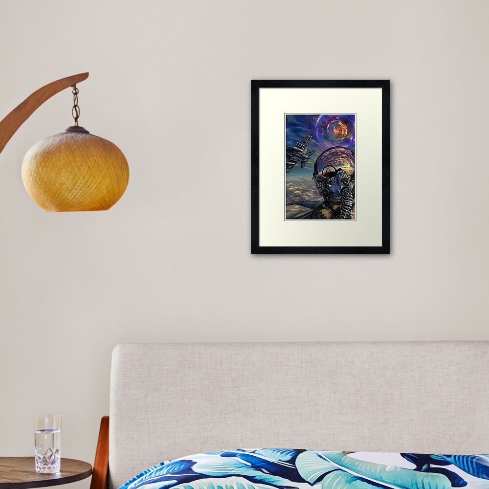 "F-18 Super Hornet & Cube Within a Sphere UFO / UAP" Framed Art Print ...