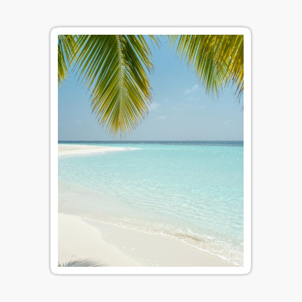 "Paradise beach with palm trees" Sticker for Sale by MariaSolans ...