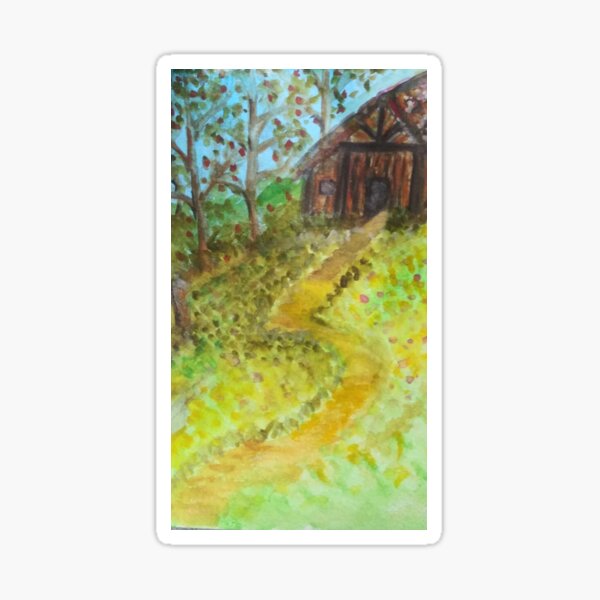 "Hillside shed" Sticker by Kljaster | Redbubble