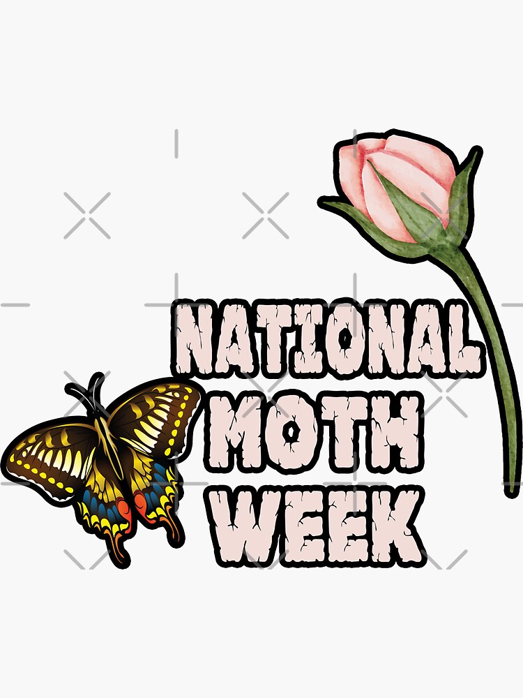 "Moths : National Moth Week , gift , flowers" Sticker by Motorclothess ...