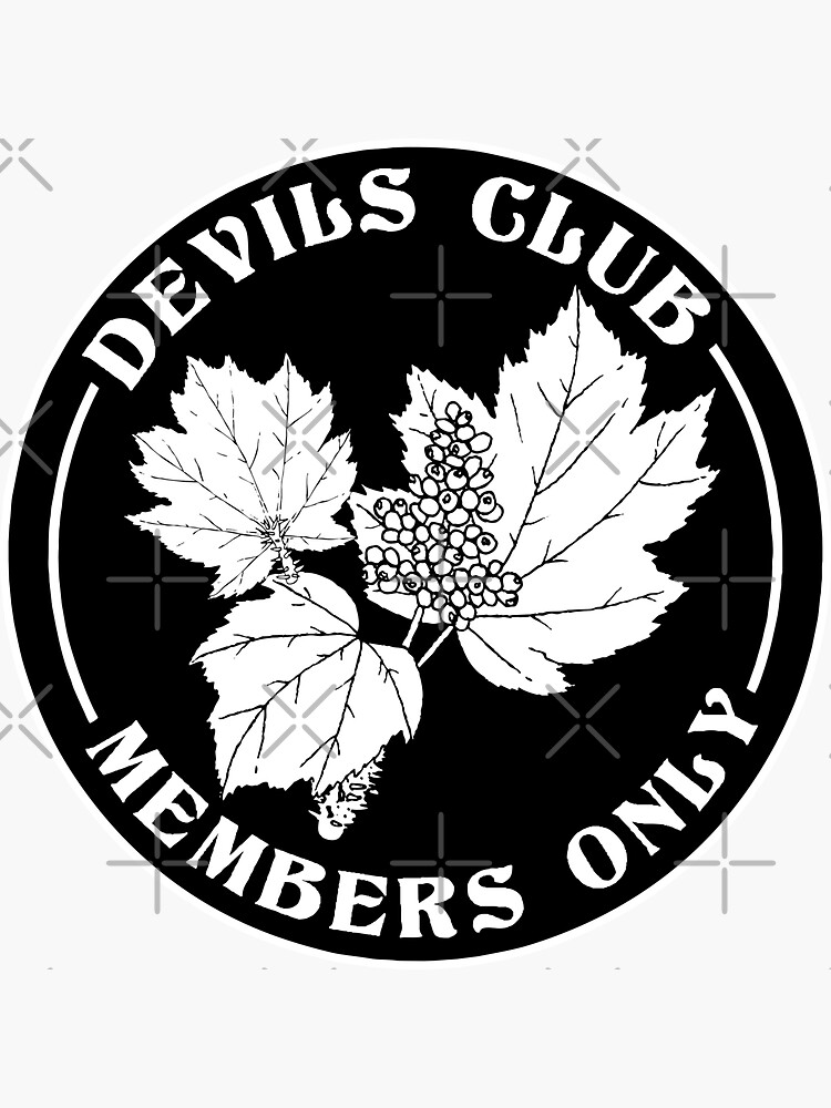 "devils club, members only" Sticker by craftordiy | Redbubble