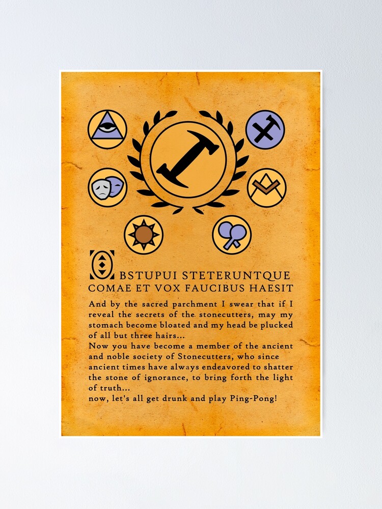 "Stonecutters Sacred Parchment" Poster for Sale by takoCL | Redbubble