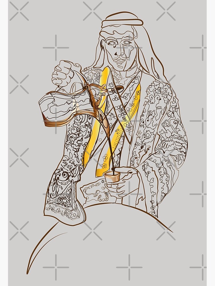 Lámina fotográfica « Hombre árabe sirve café con amor - Hombre barista ...