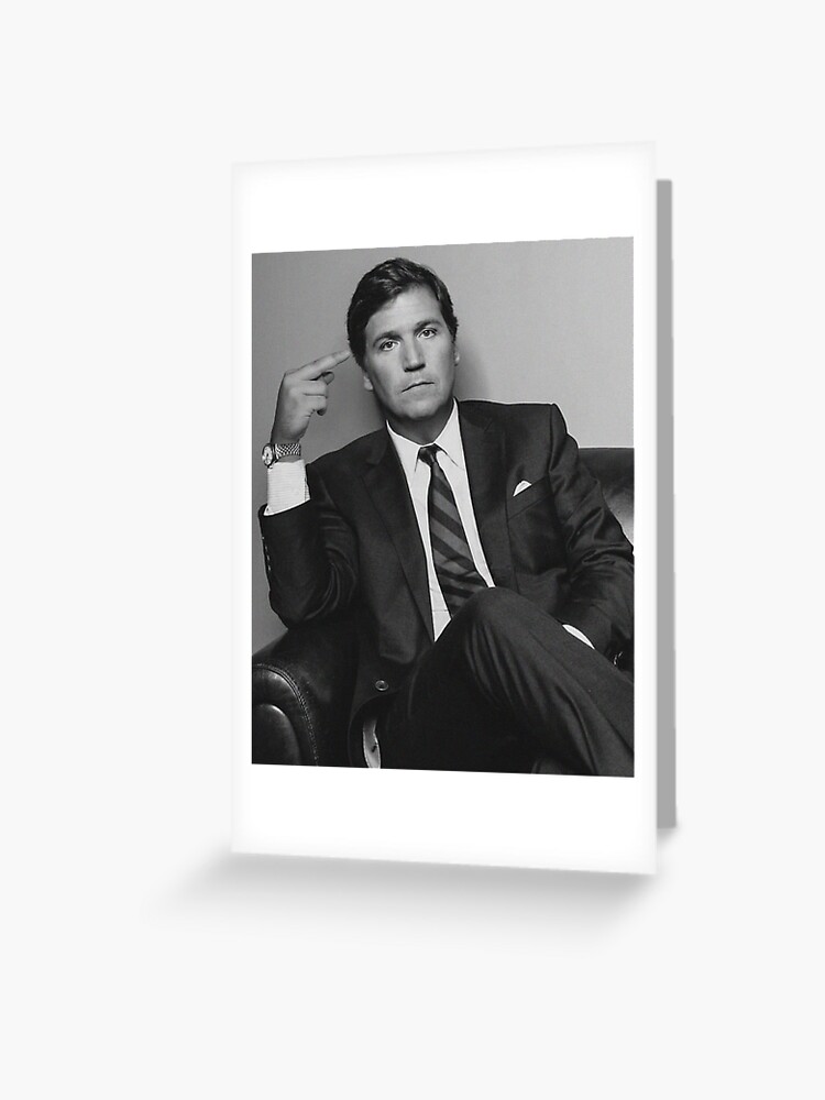 "Tucker Carlson Middle Finger" Greeting Card for Sale by thewhosane ...