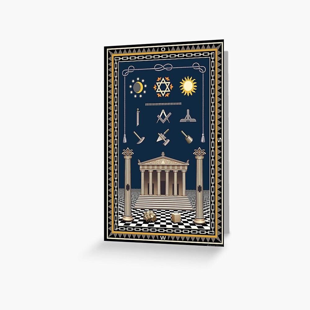 "Masonic work board, work carpet, tapis, masonic symbols, icons ...