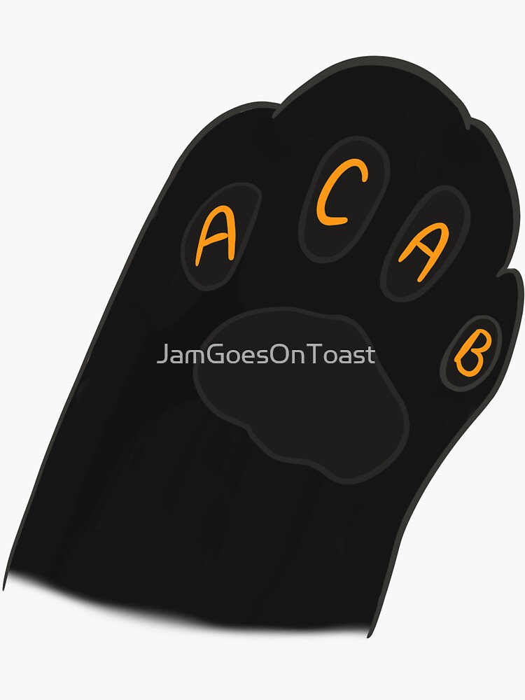 "ACAB Cat Paw" Sticker for Sale by JamGoesOnToast | Redbubble